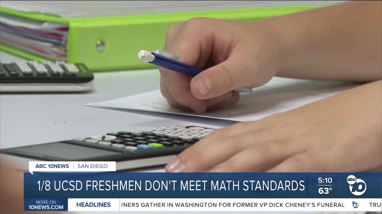 1 in 8 freshmen at UC San Diego don't meet middle school standards in math