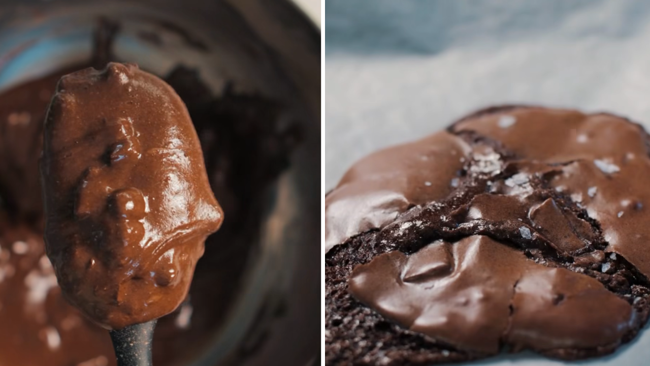 Fiz esse brownie cookie sem farinha e ficou tão bom que sumiu da forma ...