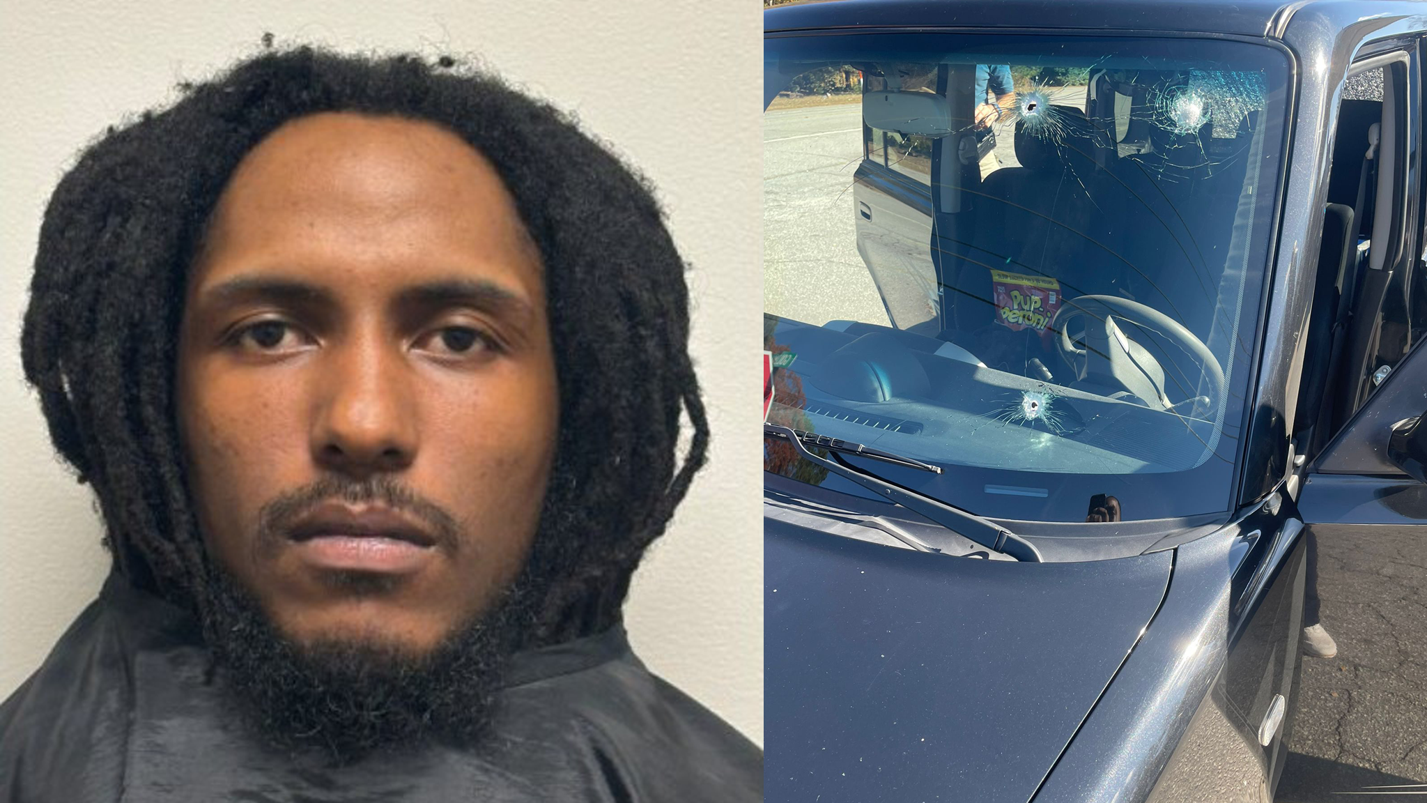 Man arrested after shooting modified 'machine gun' at vehicle along ...