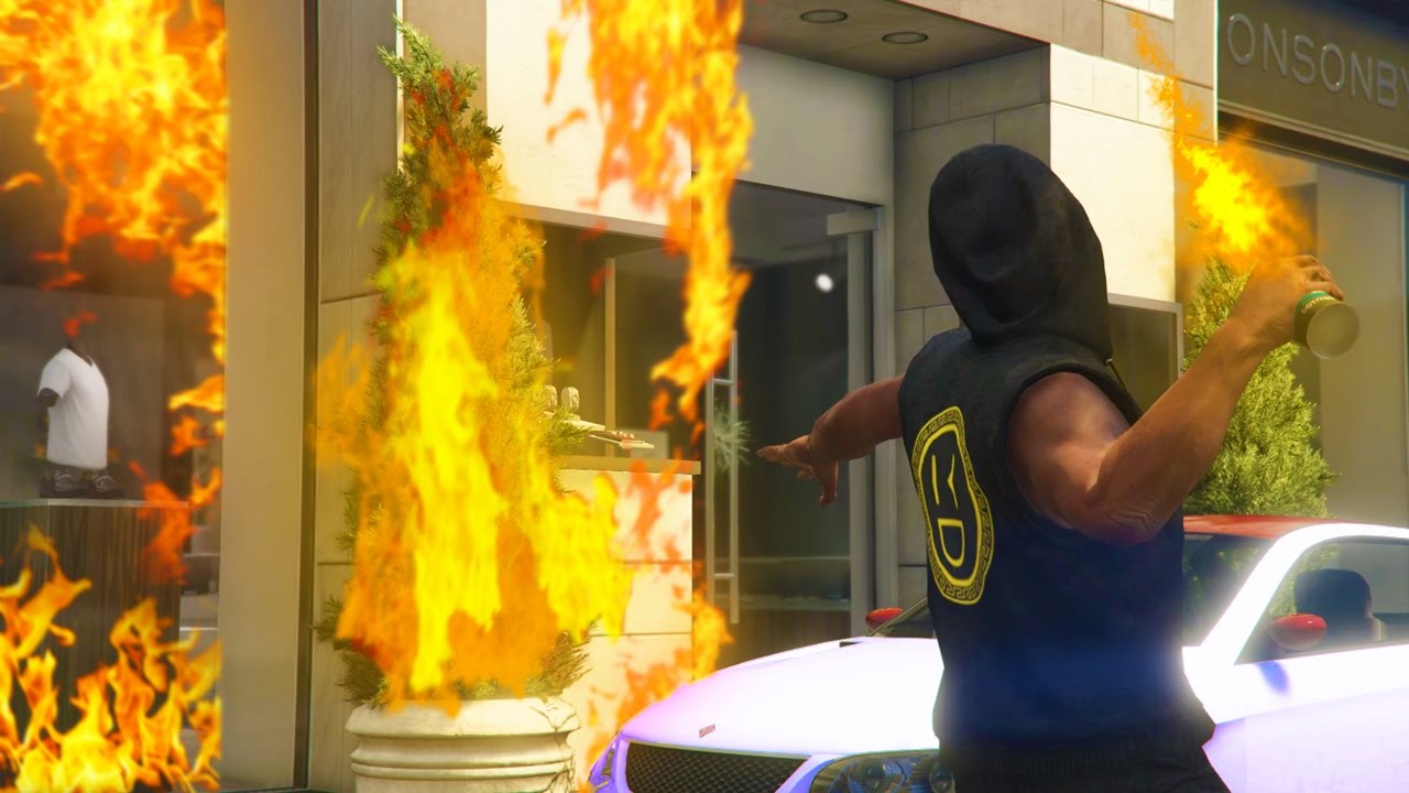 GTA 5 online - trapping people online in burning buildings! (GTA V online)