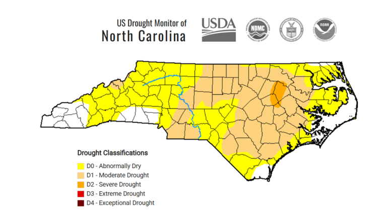 92% of North Carolina experiencing drought, two counties under severe ...