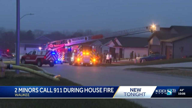 Two minors call 911 after kitchen fire breaks out in Waukee home