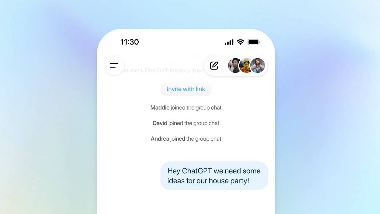 ChatGPT rolls out group chats worldwide, now up to 20 people can team ...