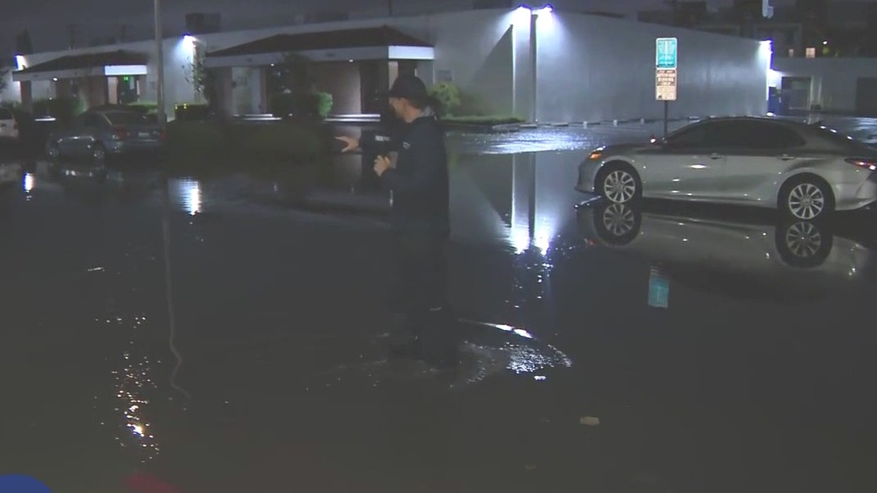 Huntington Beach hit with ankle-deep flooding
