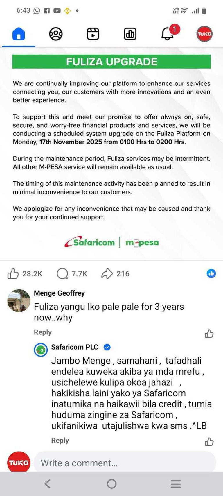 Safaricom explains how Kenyans can increase Fuliza limit after customer ...