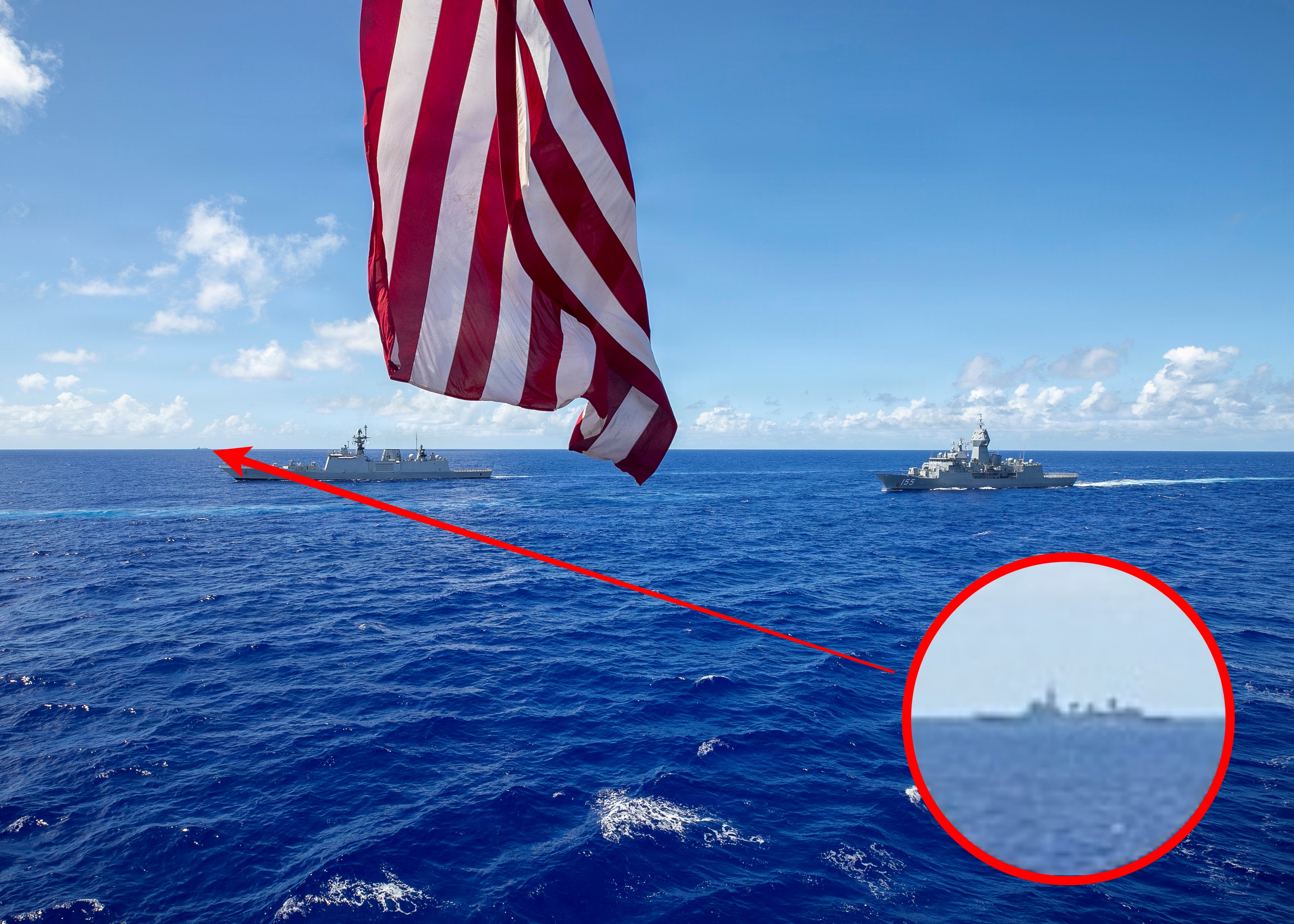 Photo shows Chinese ship shadowing US and allies in Pacific