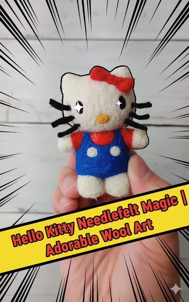 Hello Kitty Needlefelt Art: Watch This Satisfying Transformation