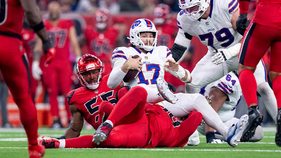 Josh Allen Reacts to Being Sacked a Record Eight Times in Bills’ Loss ...