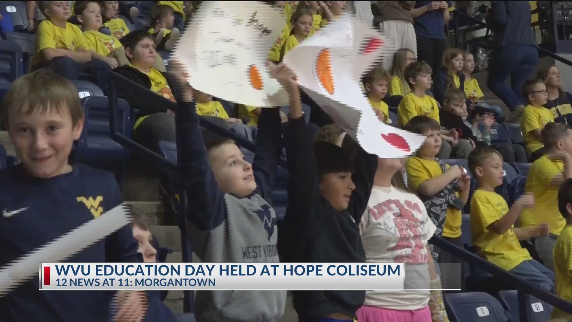 West Virginia students cheer on WVU women’s team for Education Day