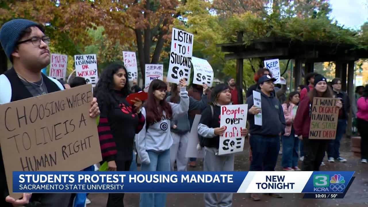 Sacramento State students protest new on-campus living requirement