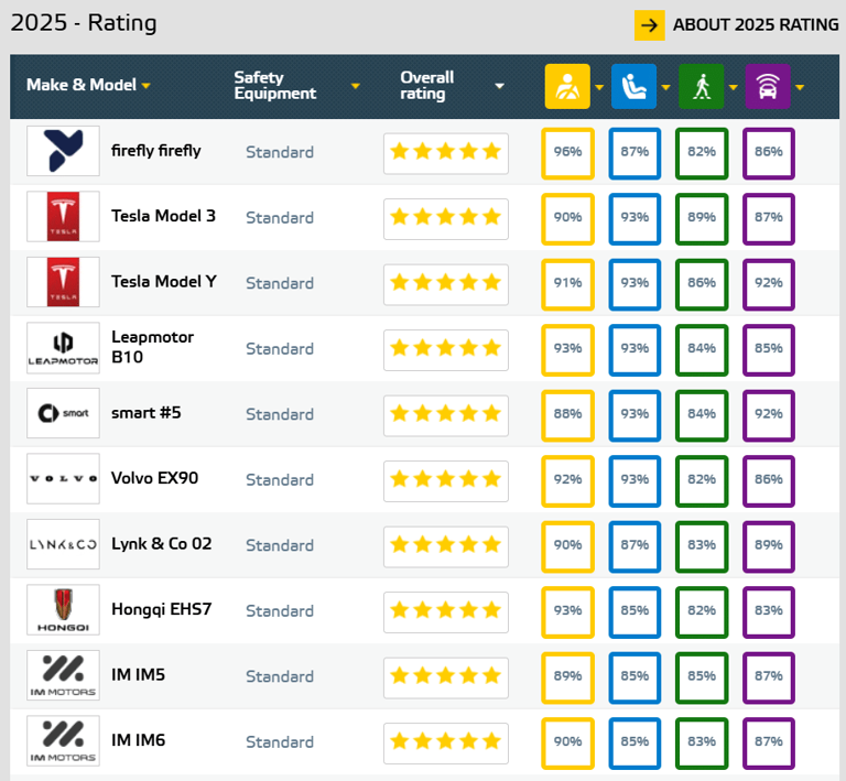 Euro NCAP crowns Tesla Model Y with top scores across all crash tests