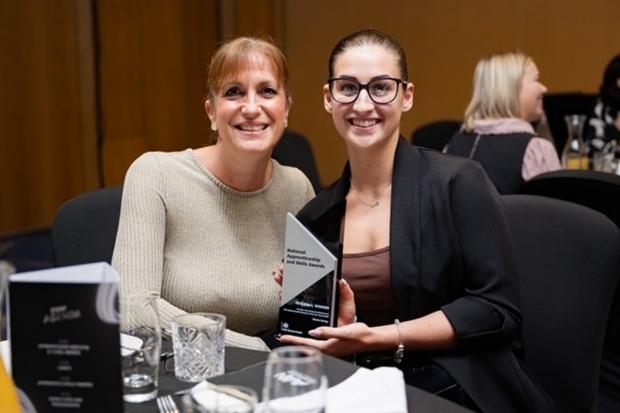 Emma takes top apprenticeships award - five years after being one herself
