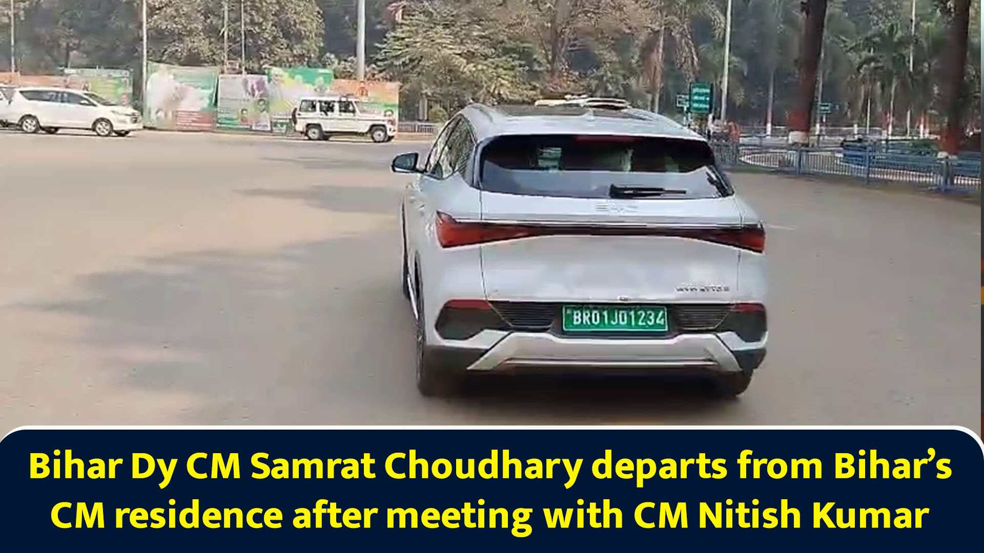 Bihar Dy CM Samrat Choudhary departs from Bihar’s CM residence after ...