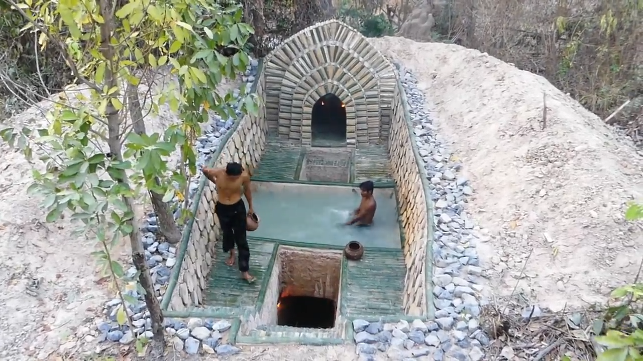 Creating a stunning pool by hand with a secret underground way beneath ...