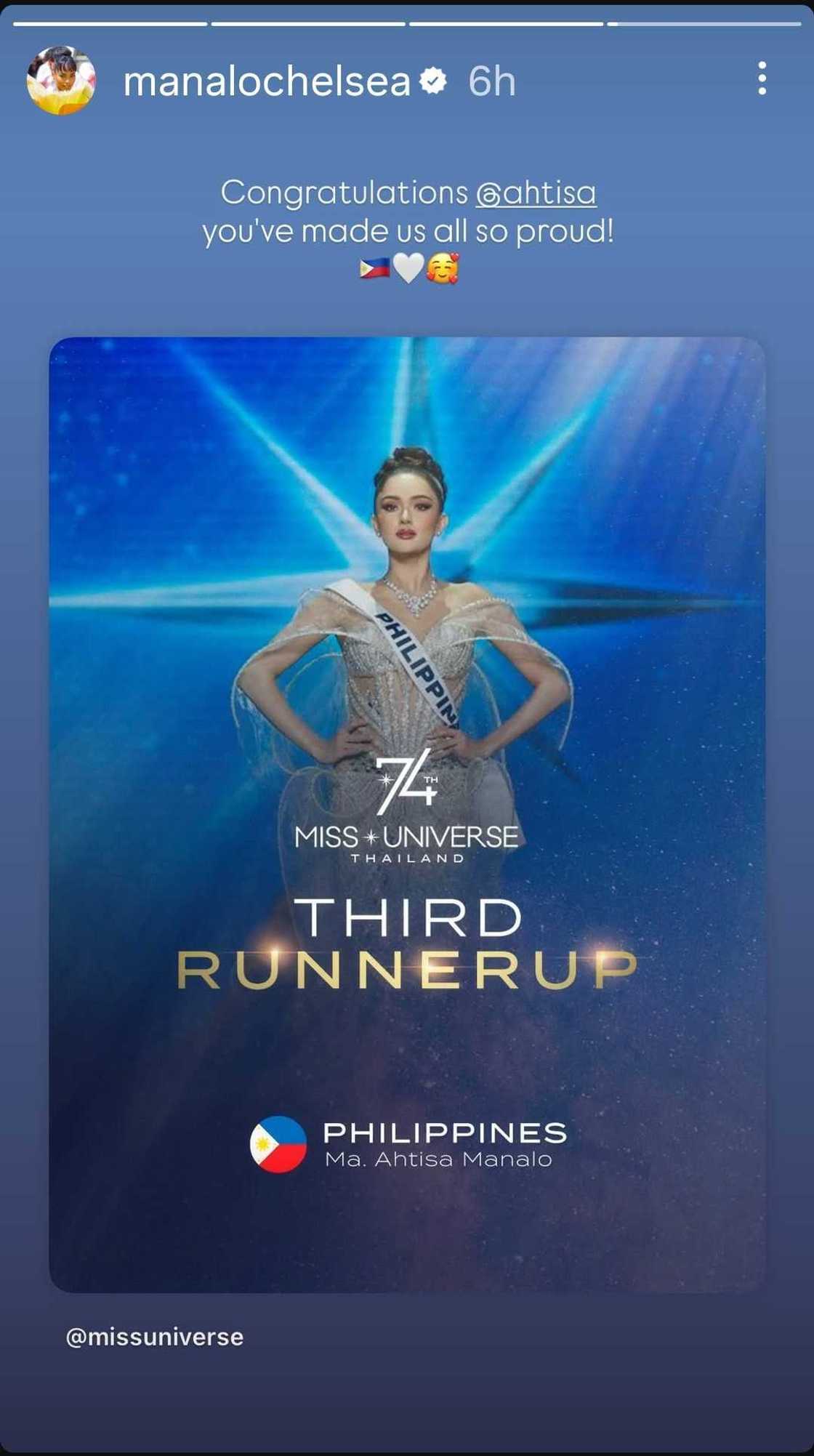 Chelsea Manalo pens message to Ahtisa Manalo after Miss Universe 2025 ...