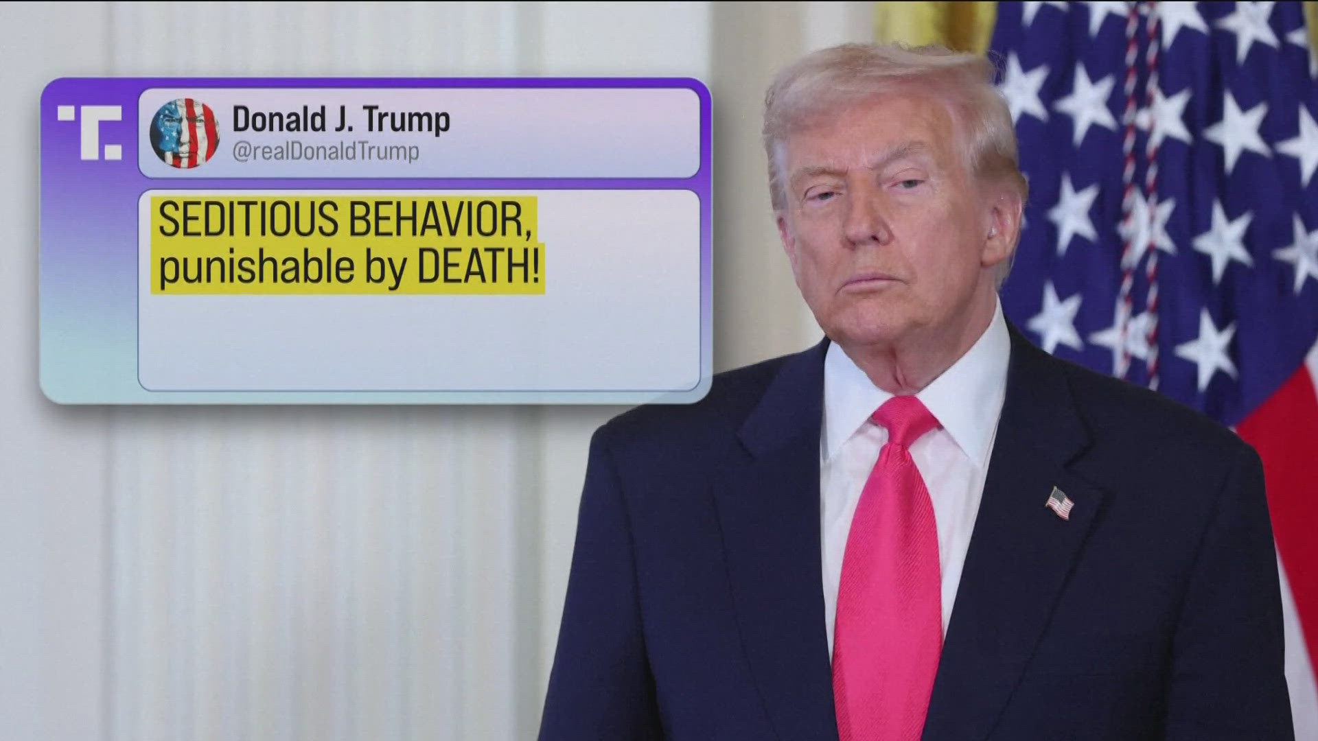 Trump accuses Democratic lawmakers of sedition that should be ...