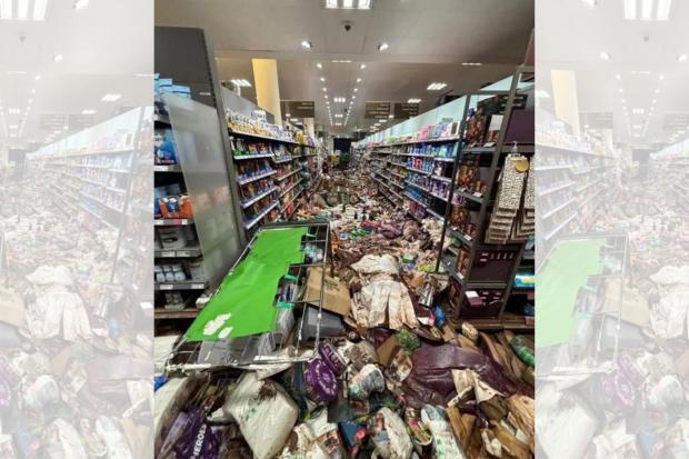 WATCH: Footage shows extensive flooding damage inside town Waitrose