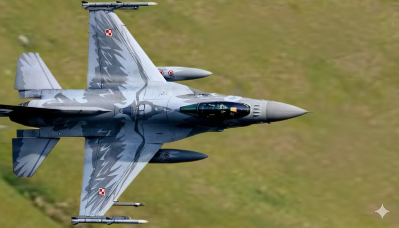 The Polish viper turned the Mach Loop into a racetrack