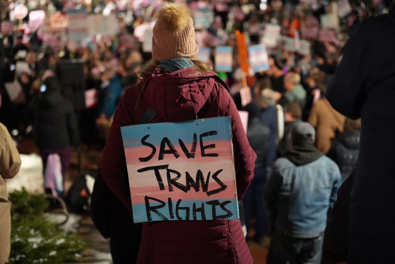 Calgarians rally against use of notwithstanding clause on Transgender ...