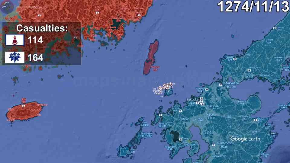 Mongol Invasions of Japan Mapped