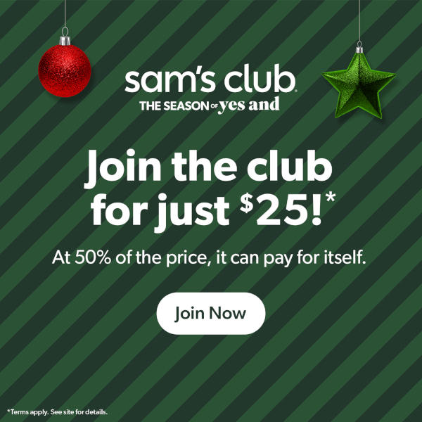 Sam’s Club membership now just $25 a year (50% off)