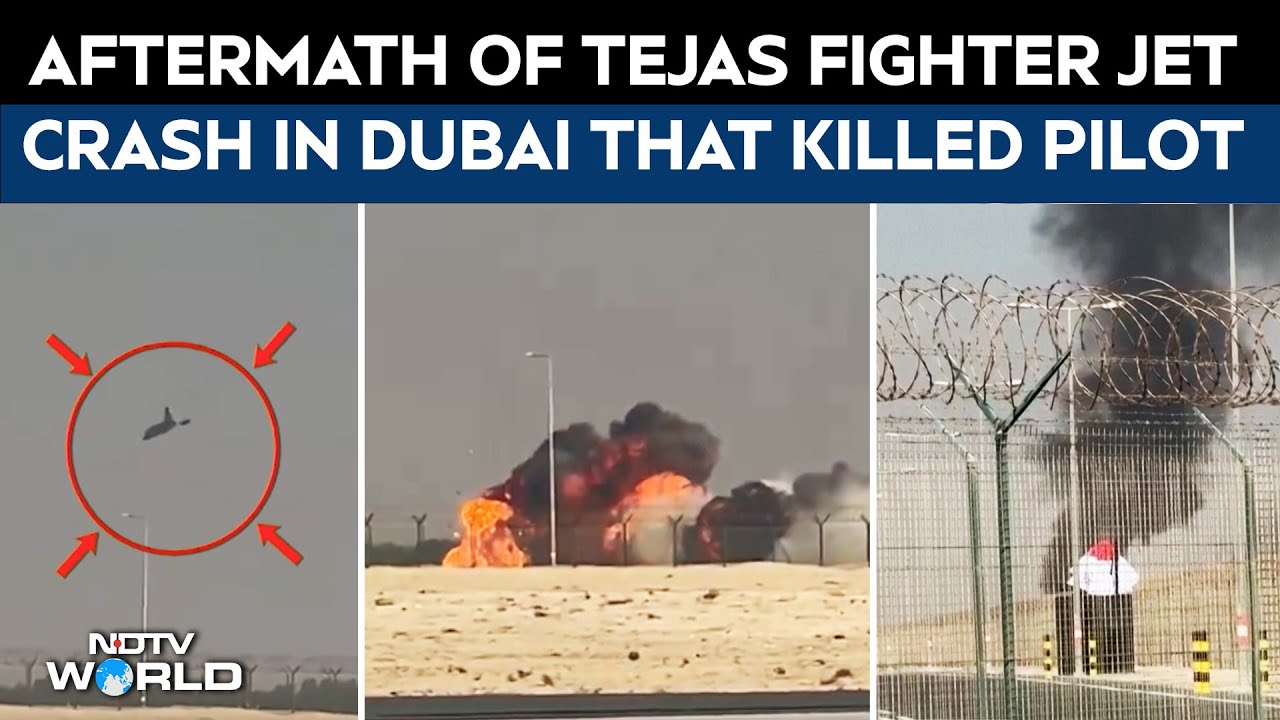 Tejas Crash Video | Aftermath Of Tejas Fighter Jet Crash In Dubai That ...