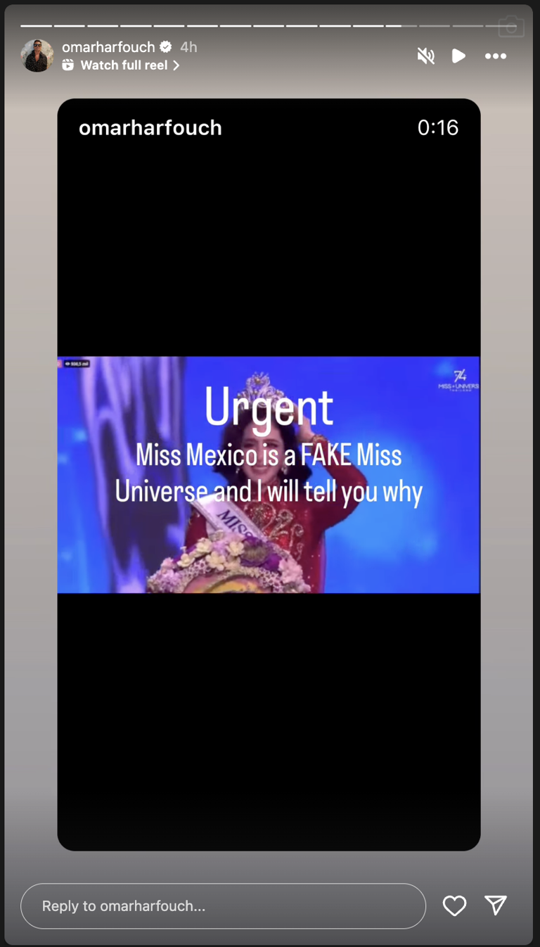 Former Miss Universe 2025 judge calls Mexico's Fatima Bosch a 'fake' winner