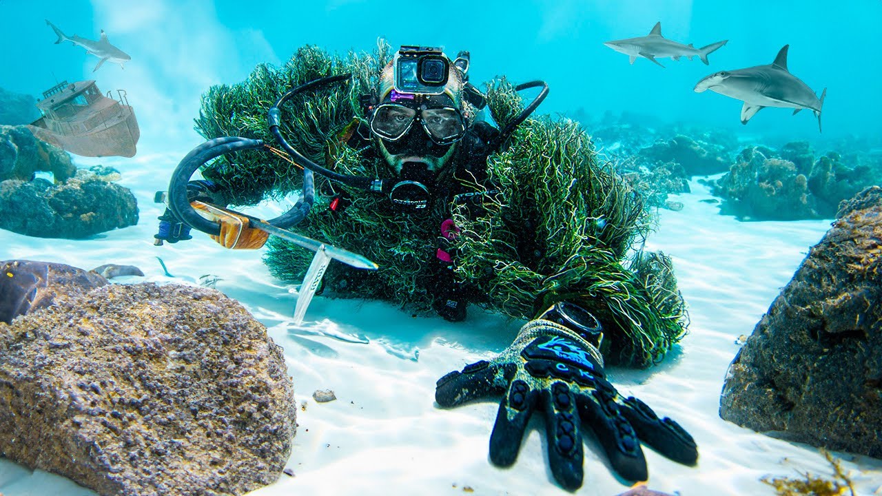 Deep water spearfishing adventure