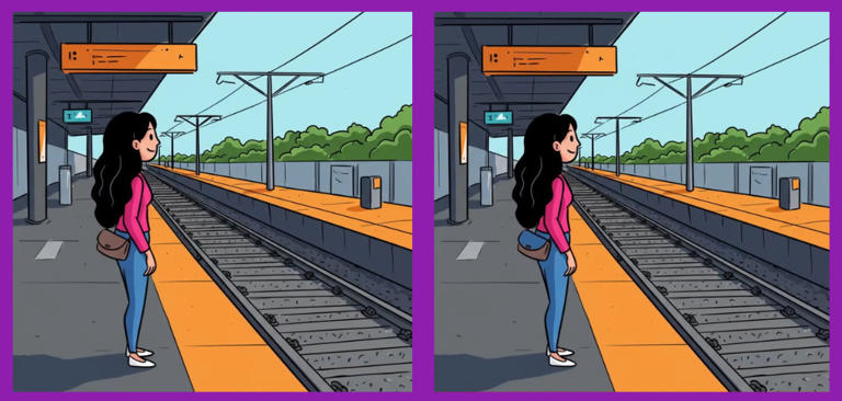 Find 3 Differences in the Girl Waiting at the Train Station in 21 Seconds!