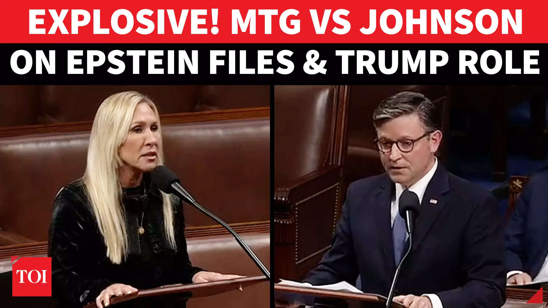 'BIGGEST FIGHT': Mike Johnson Confronts Marjorie Greene In RARE Epstein ...