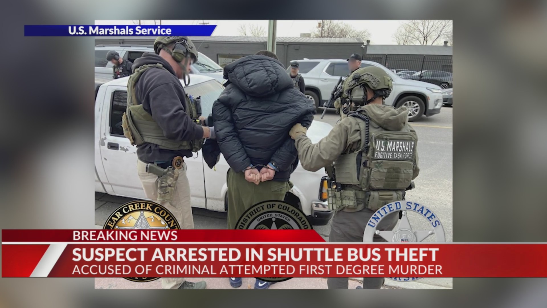 Suspect arrested in shuttle bus theft