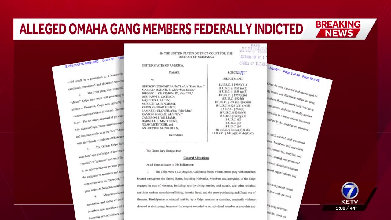 13 alleged Crips gang members in Omaha have been indicted, Department ...