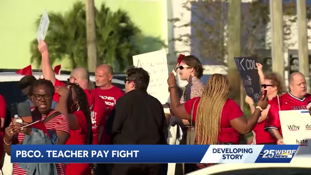 Palm Beach County teachers rally for higher pay