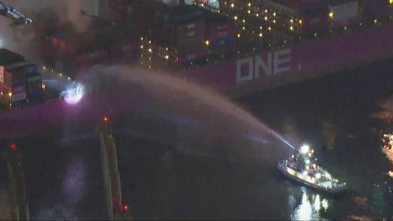 LAFD issues shelter-in-place warning as container ship fire continues ...