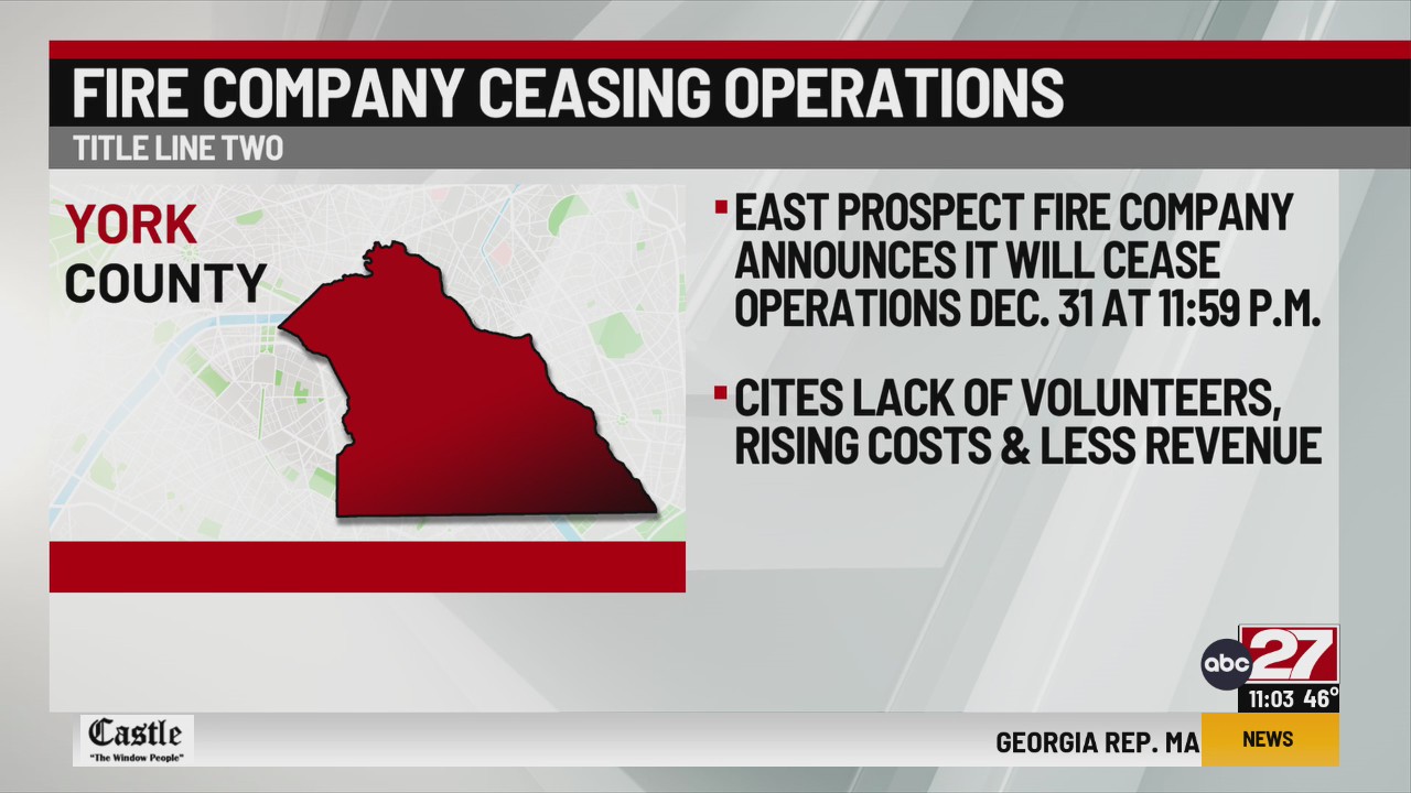 York County fire company to close at the end of 2025