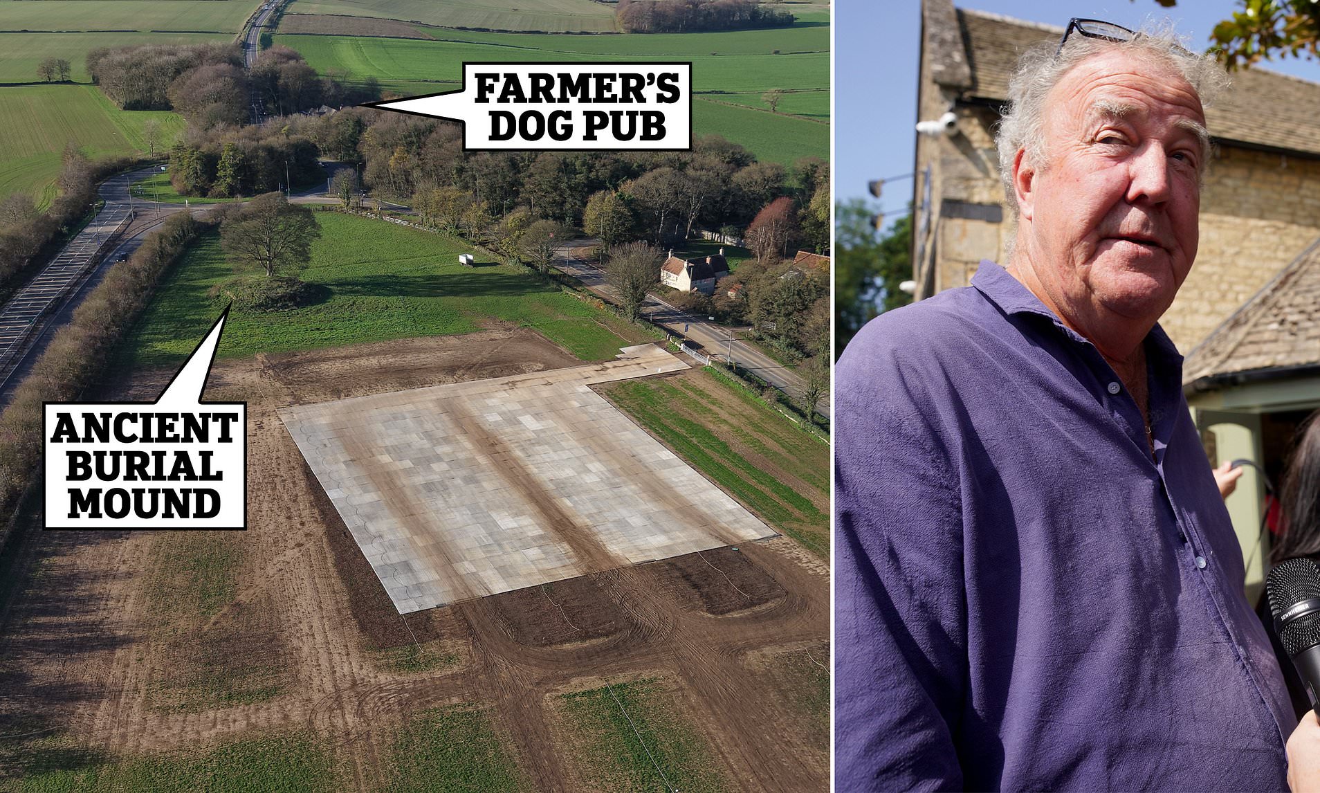 Jeremy Clarkson installs 100,000 sq ft metal car park surface at his ...