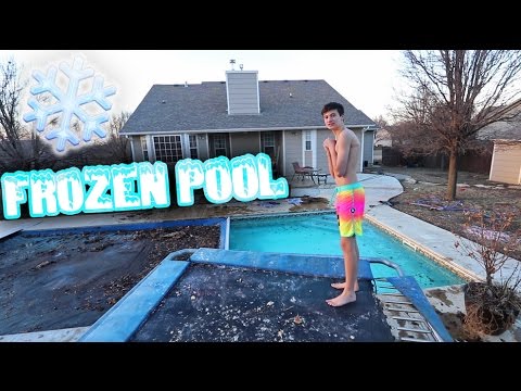 Friends push limits with epic pool jumps and water stunts