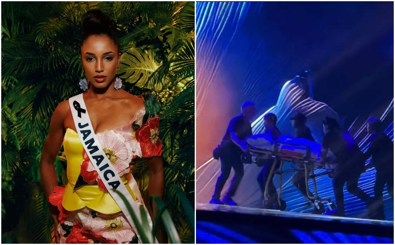 Miss Jamaica Gabrielle Henry hospitalised after dramatic fall off Miss ...