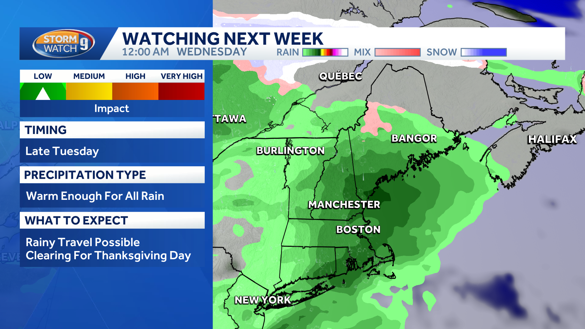 Tracking rain chances ahead of Thanksgiving