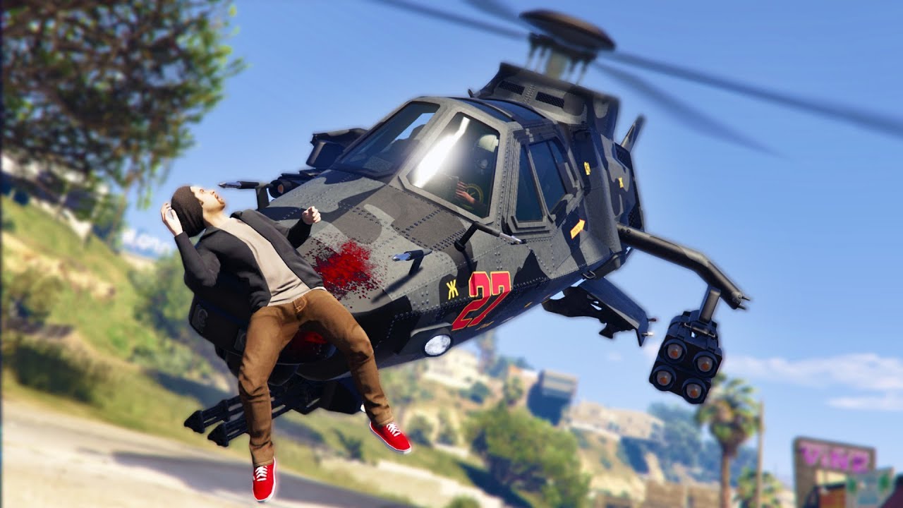 Sneaking up on people with a stealth helicopter | GTA 5 thug life #214