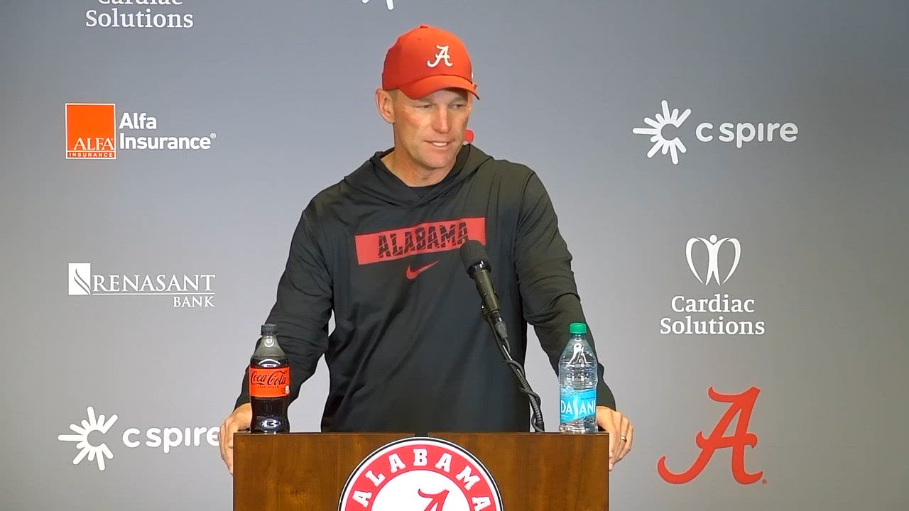 Alabama head coach Kalen DeBoer speaks after brutal win against Eastern ...