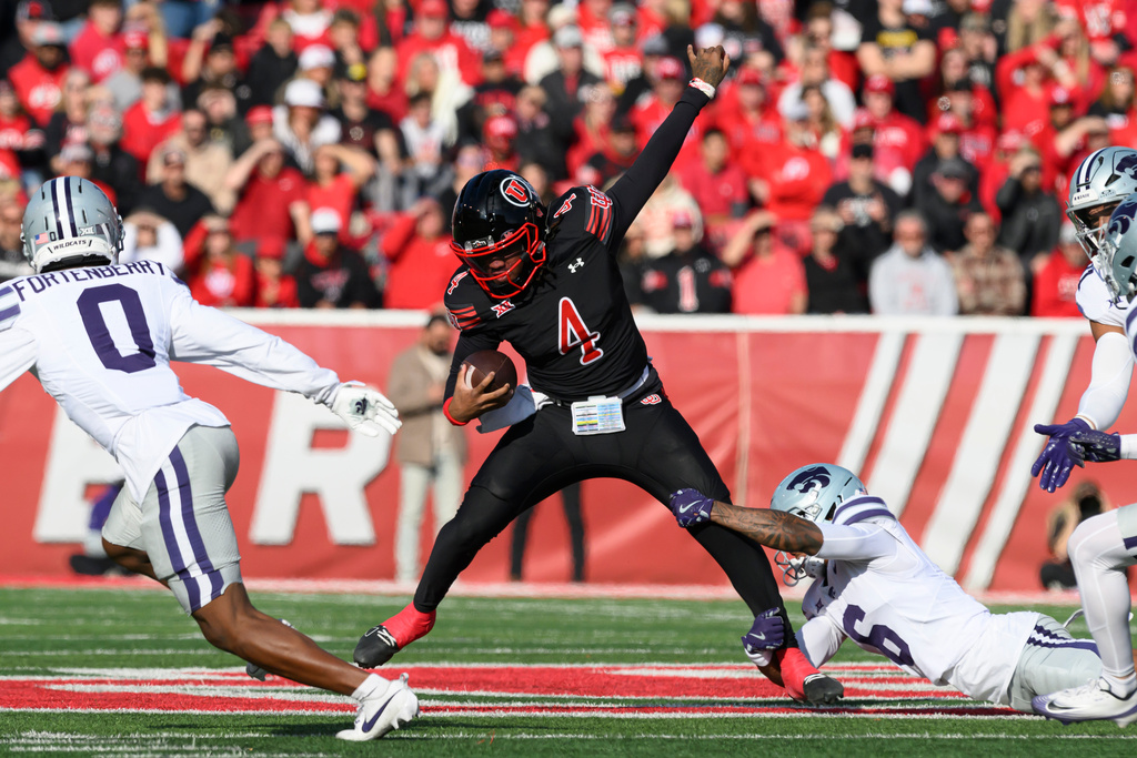 Devon Dampier leads No. 13 Utah's rally for wild 51-47 win over Kansas ...