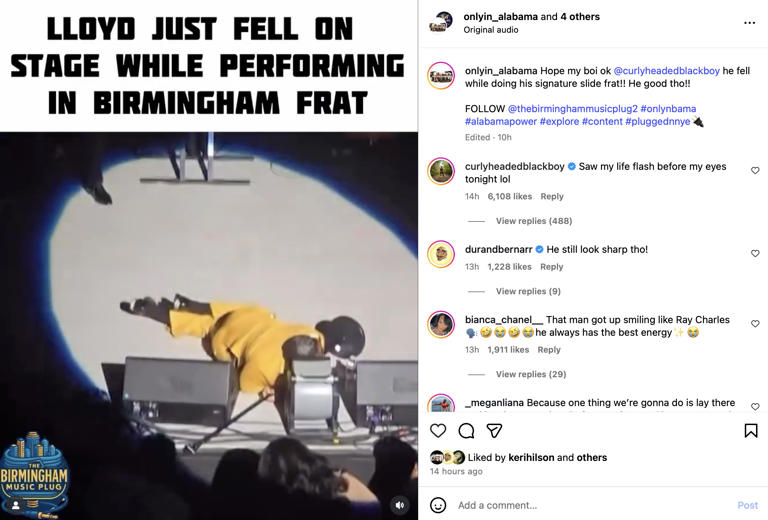 Lloyd Laughs Off Frat Concert Fall: 'Saw My Life Flash Before My Eyes'