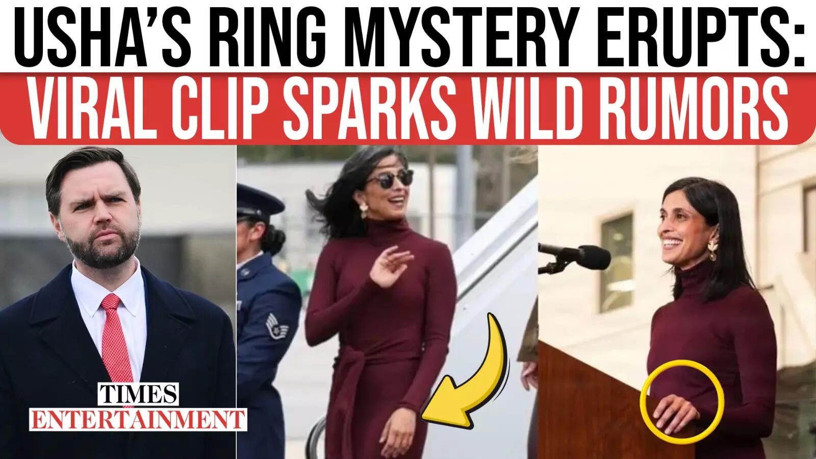 Usha Vance Breaks the Internet: Awkward Body Language & Bare Finger ...