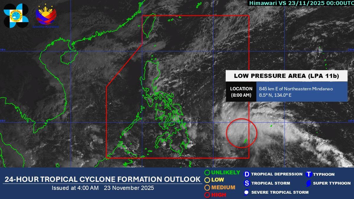 LPA east of Mindanao enters PAR