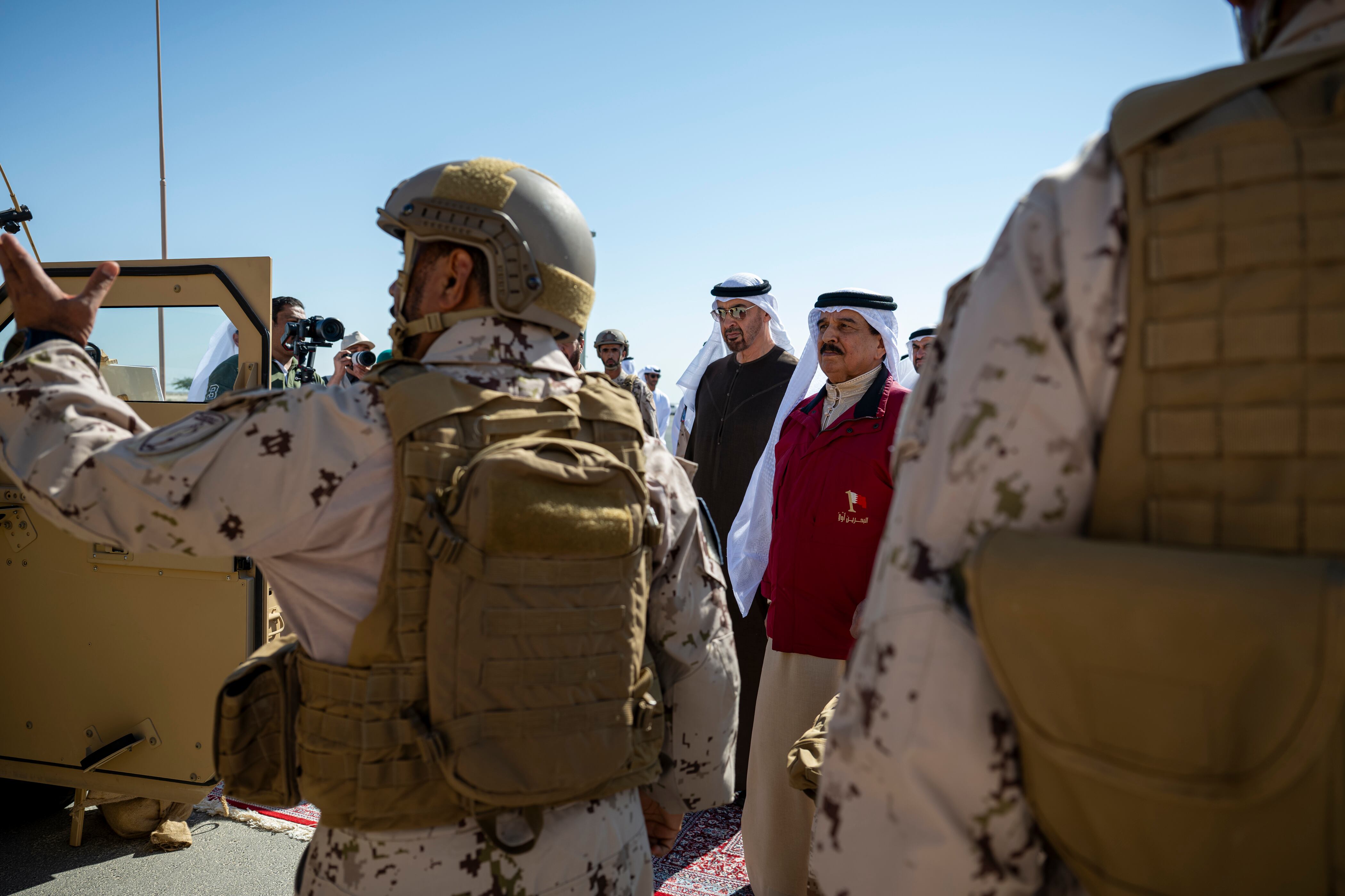 UAE and Bahrain leaders oversee joint military drill