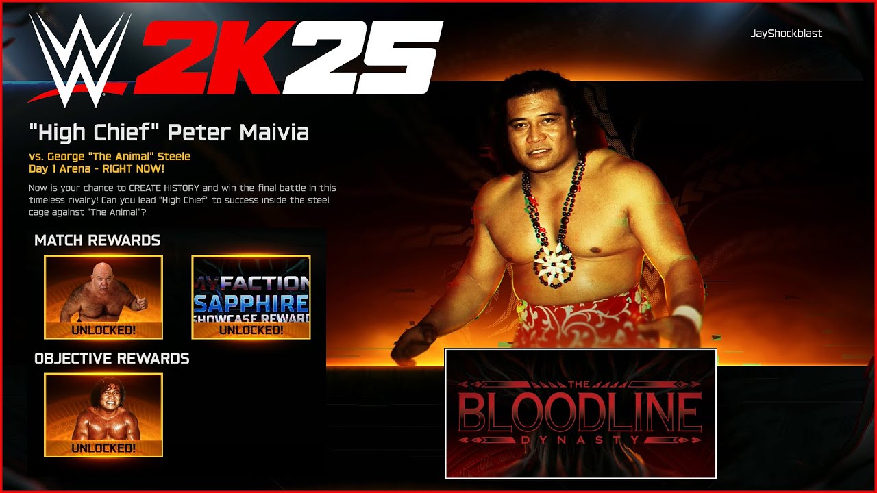 WWE 2K25 showcase High Chief Peter Maivia vs George the Animal Steele ...