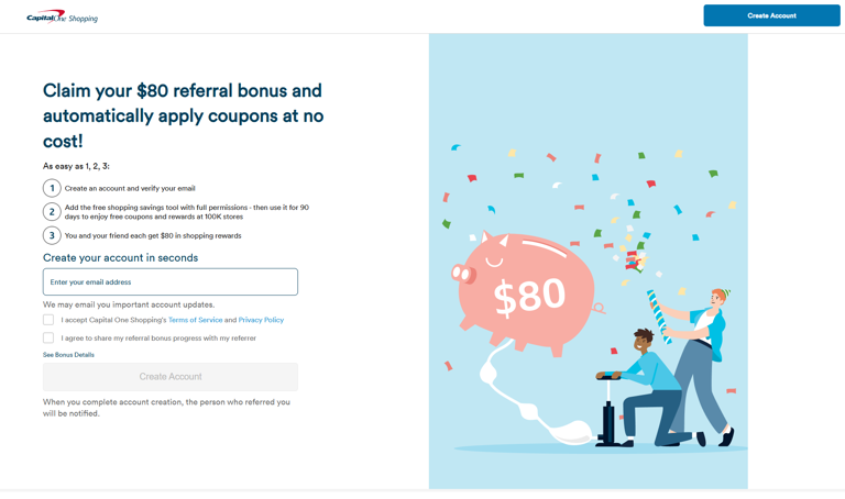 Give $80, get $80 in rewards for Capital One Shopping referrals [new ...
