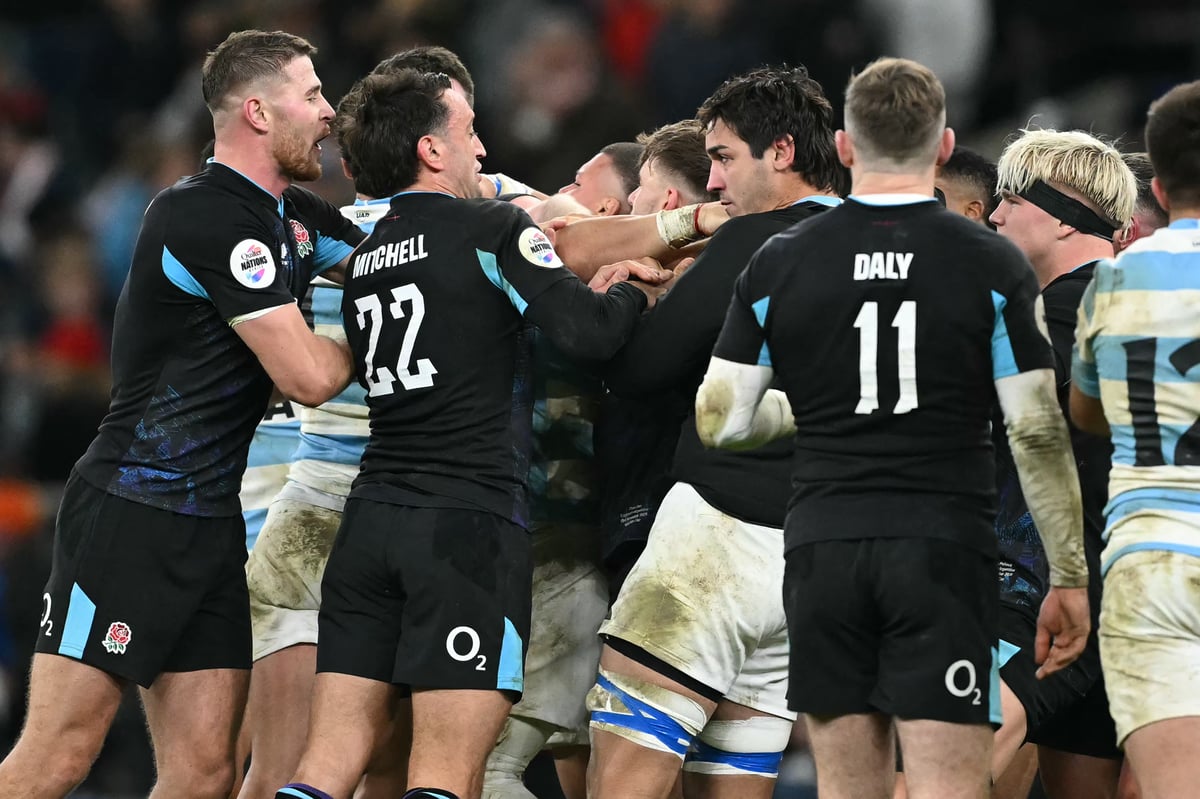 England 27-23 Argentina: Tempers boil over after thrilling end - LIVE