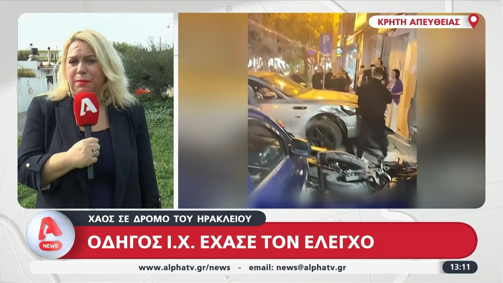 Κρήτη: Χάος στους δρόμους του Ηρακλείου – Οδηγός ΙΧ έχασε τον έλεγχο